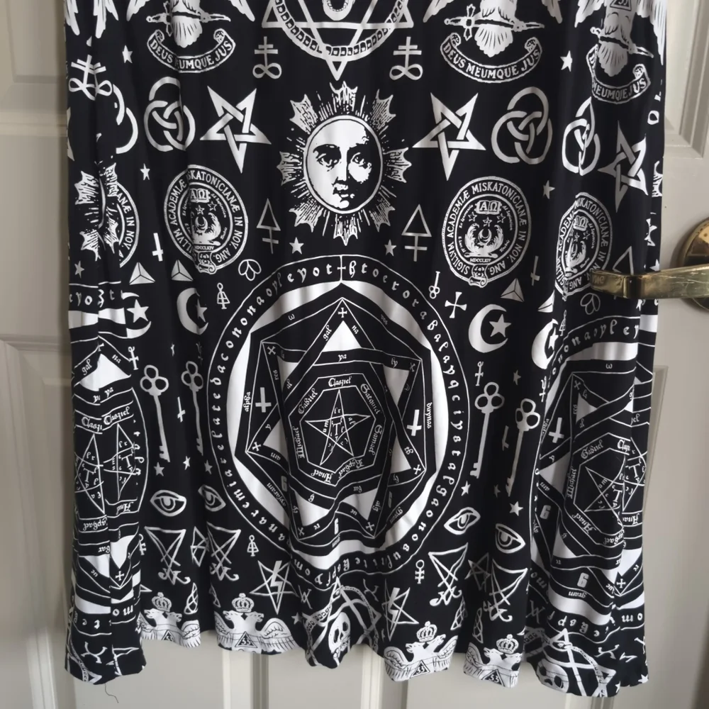 Killstar | Dresses | Black And White Killstar Occult Symbolism Maxi ...